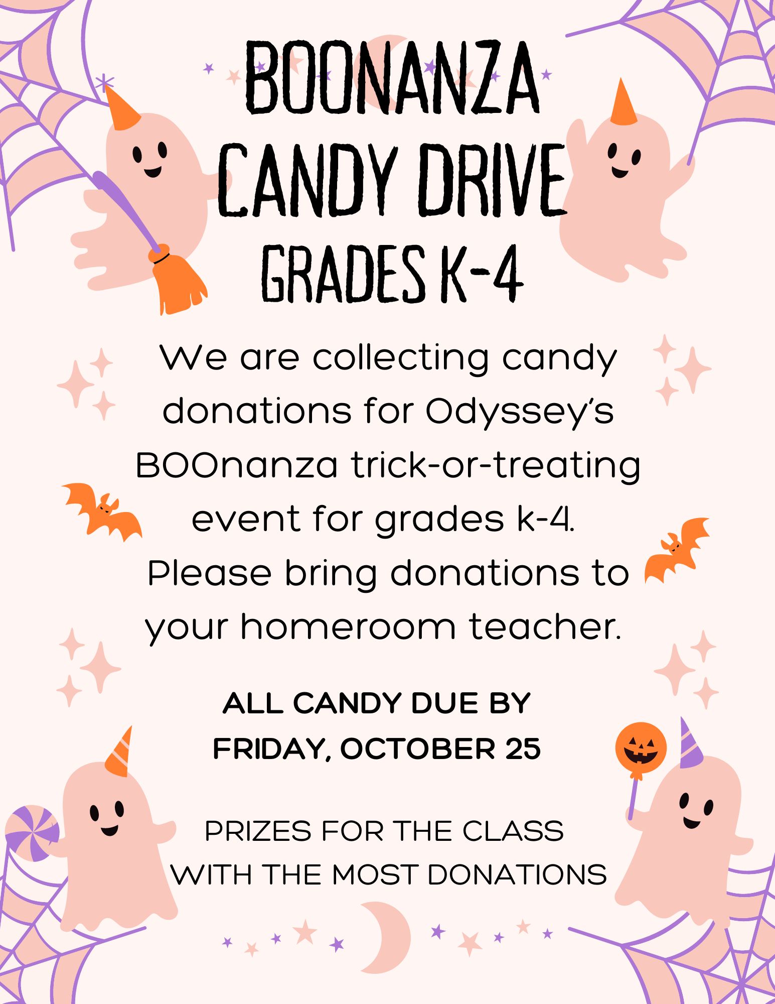 K-4 Candy Drive for BOOnanza - Odyssey Charter School