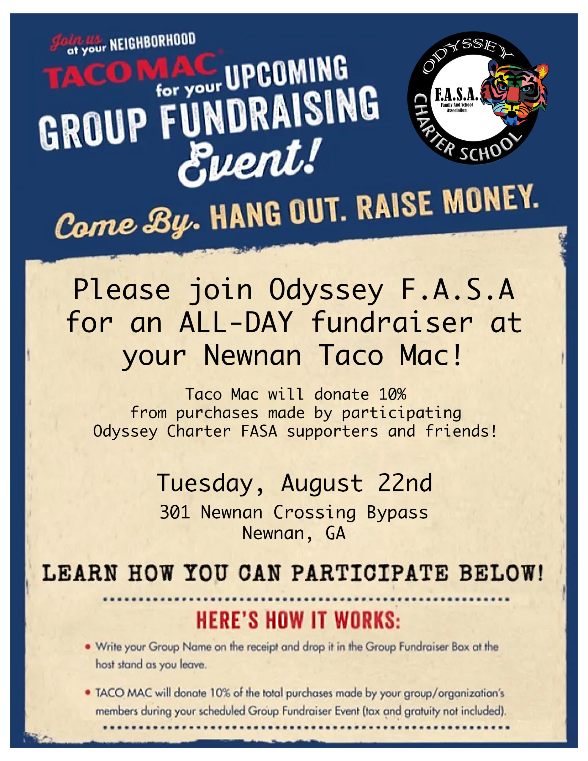 Taco Mac Spirit Day - Odyssey Charter School